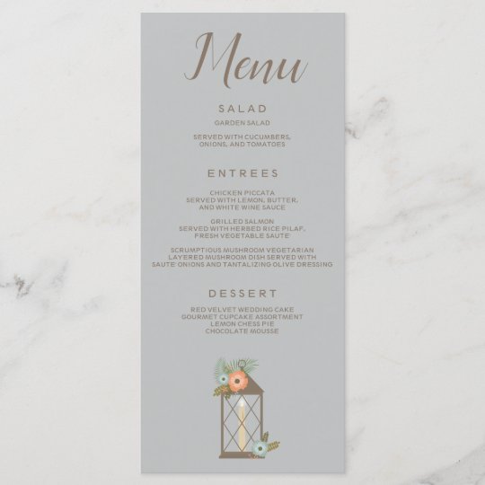 Beautiful Rustic on blue background Menu | Zazzle.com