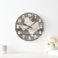 Beautiful Rustic Texas Map Authentic looking wood Large Clock | Zazzle