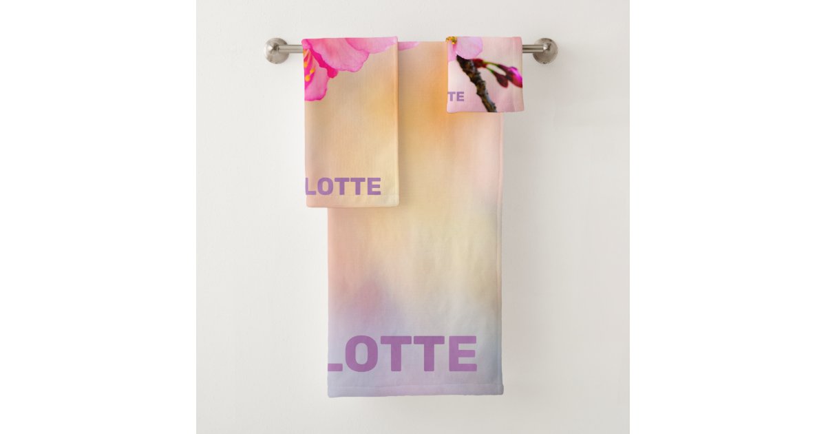Beautiful Sakura Cherry Blossoms Bath Towel Set | Zazzle