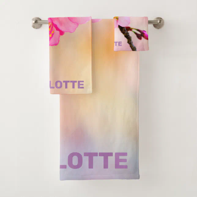 Beautiful Sakura Cherry Blossoms Bath Towel Set | Zazzle