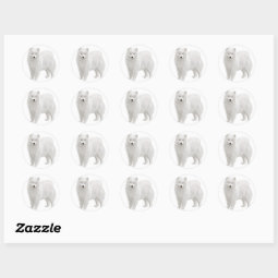 Beautiful Samoyed Classic Round Sticker | Zazzle