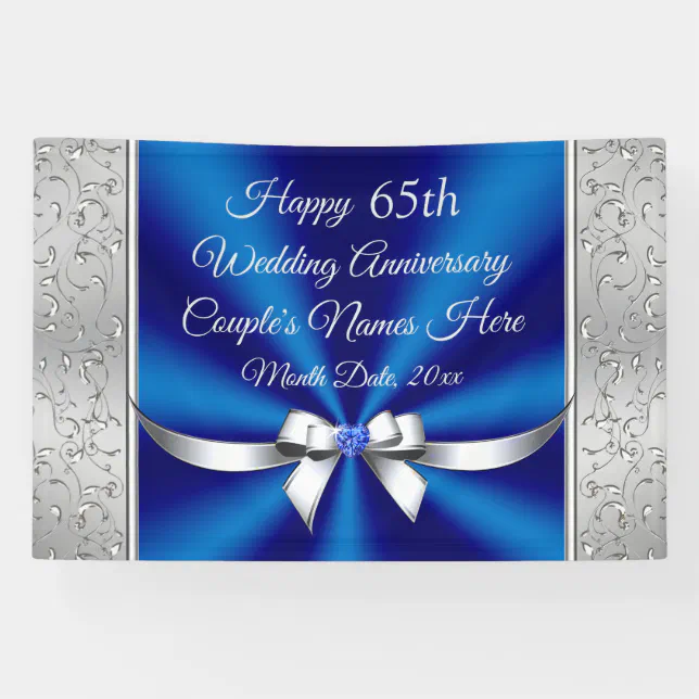 Beautiful, Sapphire Blue, 65th Anniversary Banners | Zazzle