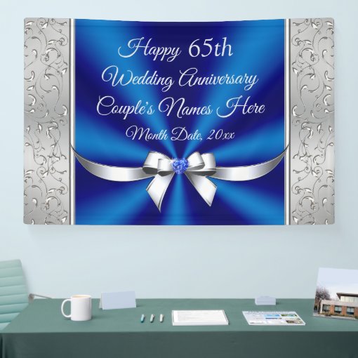 Beautiful, Sapphire Blue, 65th Anniversary Banners | Zazzle