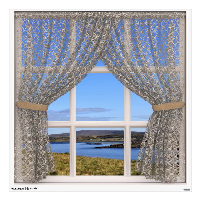 Beautiful Scotland View from a Square Window Wall Sticker | Zazzle
