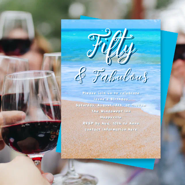 Beautiful Sea Milestone Birthday Party Invitation | Zazzle