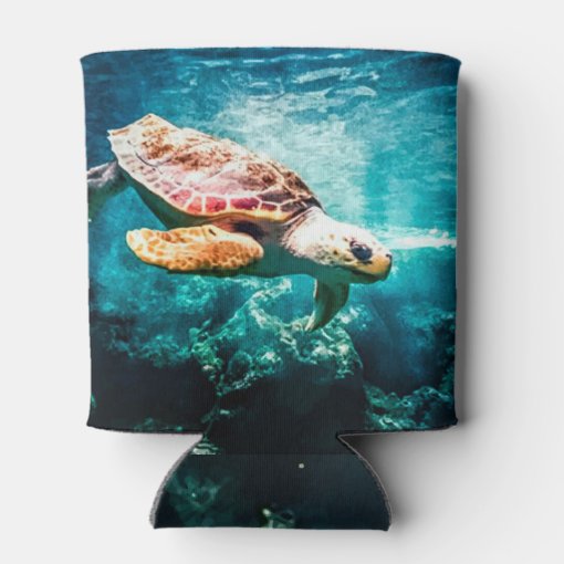 Beautiful Sea Turtle Ocean Underwater Image Can Cooler | Zazzle