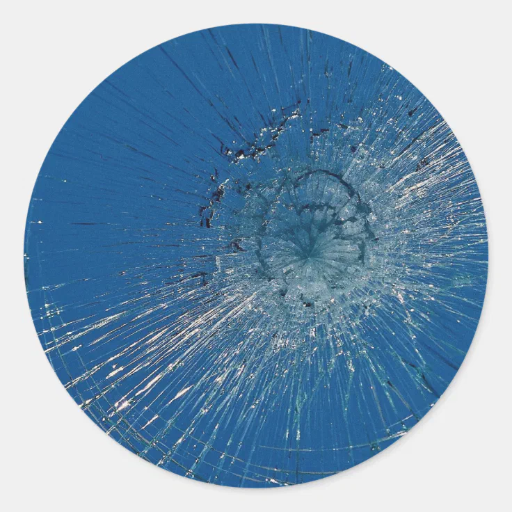 Beautiful Shattered glass Classic Round Sticker | Zazzle