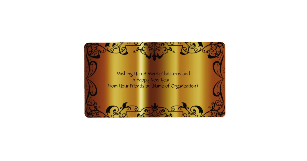 Beautiful, Shiny Gold, Custom, Wedding Wine Label | Zazzle