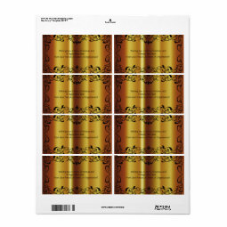 Beautiful, Shiny Gold, Custom, Wedding Wine Label | Zazzle