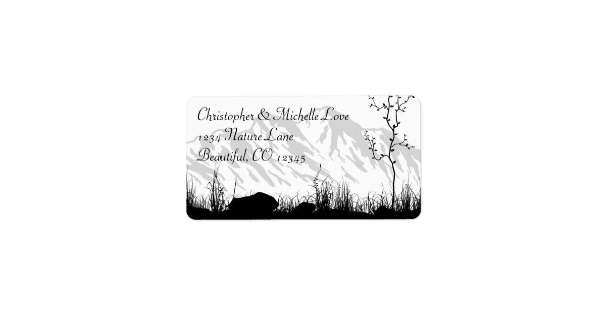 Beautiful Silhouette Mountain Address Label | Zazzle