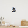 Beautiful Sketch Portrait Of Female Bodybuilder Poster | Zazzle