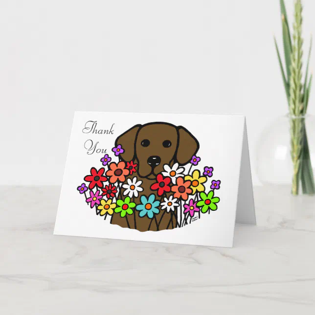 Beautiful Soul Chocolate Labrador Illustration Thank You Card | Zazzle