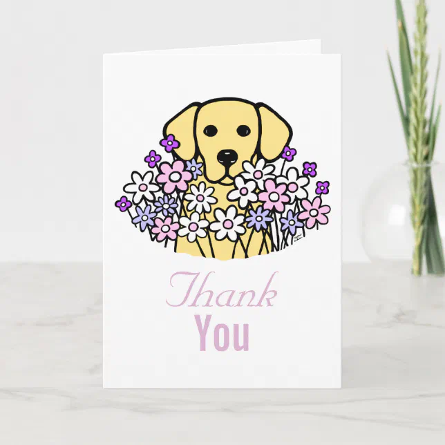 Beautiful Soul Yellow Labrador Illustration Thank You Card | Zazzle