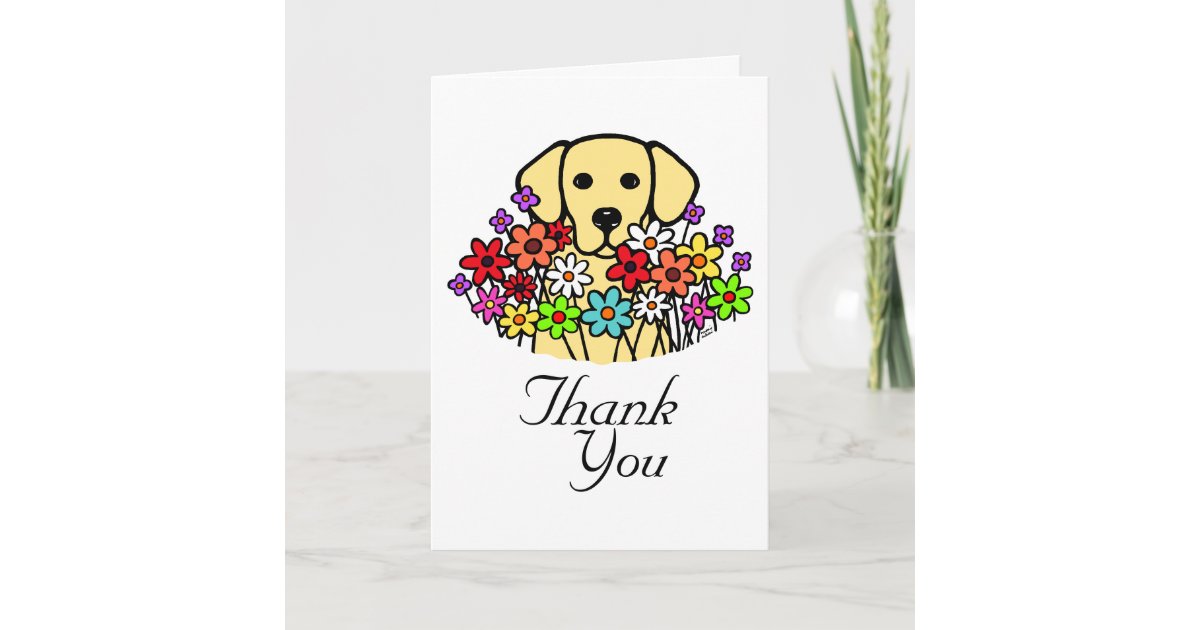 Beautiful Soul Yellow Labrador Illustration Thank You Card | Zazzle