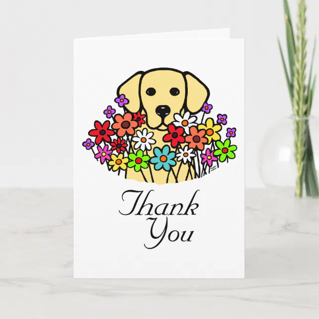 Beautiful Soul Yellow Labrador Illustration Thank You Card | Zazzle