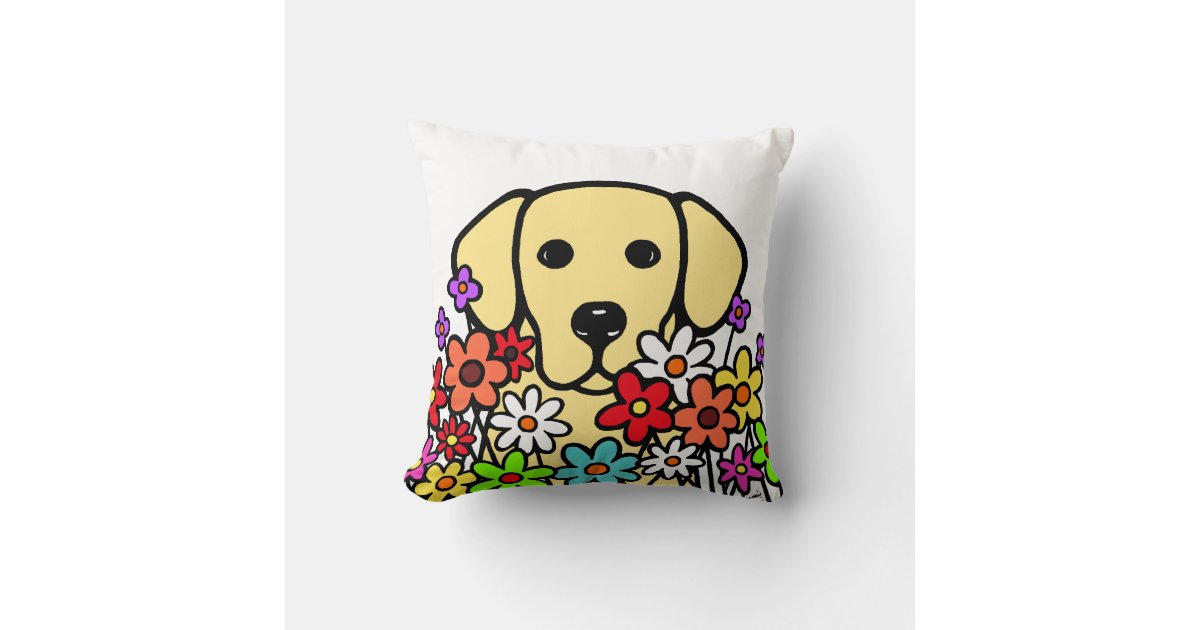 Beautiful Soul Yellow Labrador Illustration Throw Pillow | Zazzle