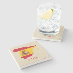 Beautiful Spain Map Stone Coaster | Zazzle