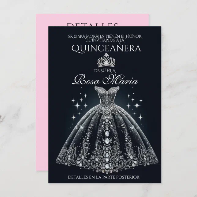Beautiful Spanish Quinceañera Quince Invitation | Zazzle