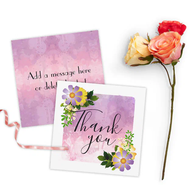 Beautiful Spring Flowers Romantic Thank You Card | Zazzle