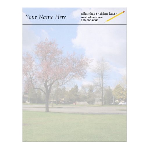 Beautiful spring park landscape photography letterhead | Zazzle