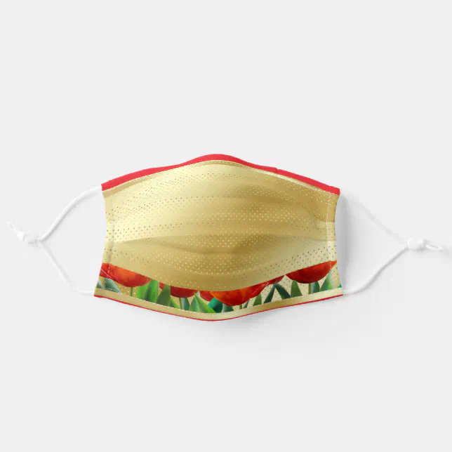 Beautiful Spring Red Tulips Flowers Garden Adult Cloth Face Mask | Zazzle