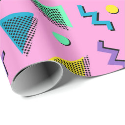 Beautiful style from the 80s wrapping paper | Zazzle