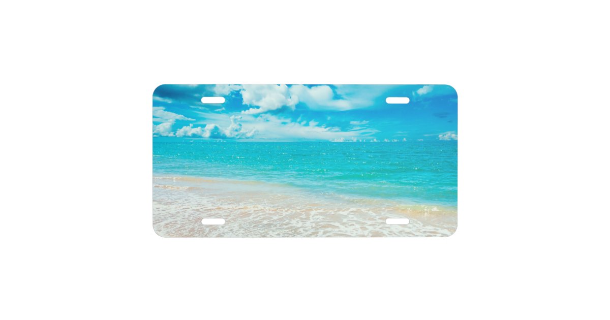 Beautiful Summer Beach License Plate | Zazzle
