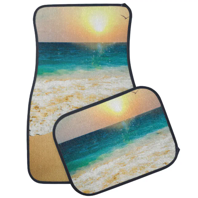 Beautiful Summer Beach Sunset Photo Car Floor Mat | Zazzle