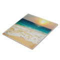 Beautiful Summer Beach Sunset Photo Ceramic Tile | Zazzle