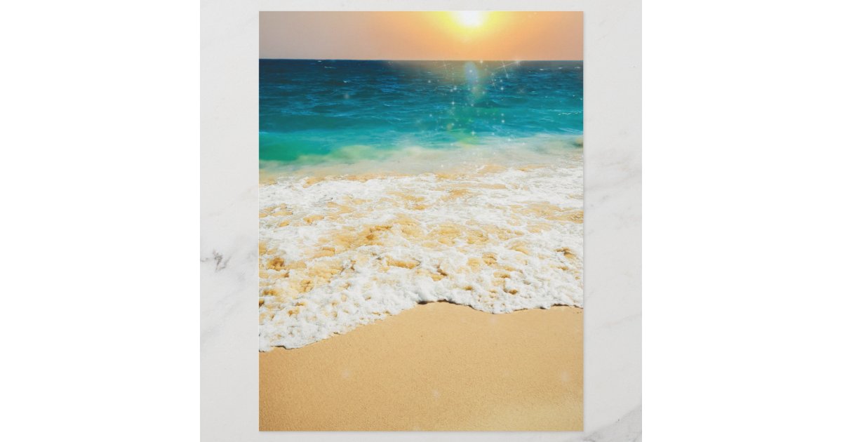 Beautiful Summer Beach Sunset Photo Letterhead | Zazzle