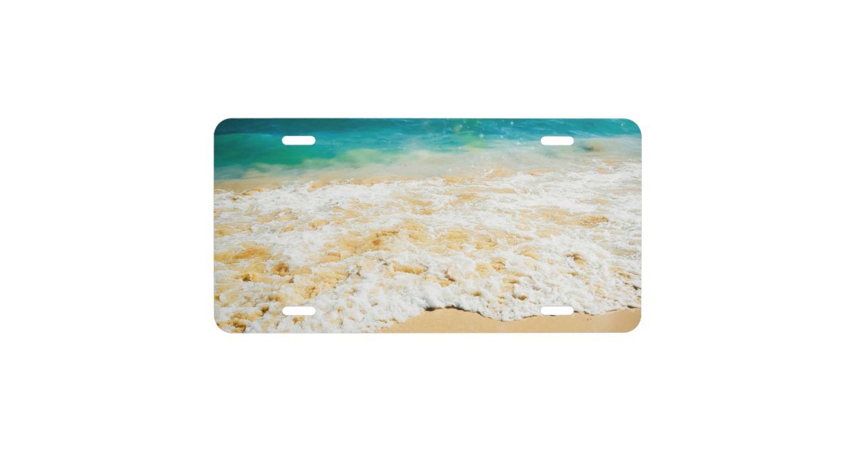 Beautiful Summer Beach Sunset Photo License Plate | Zazzle