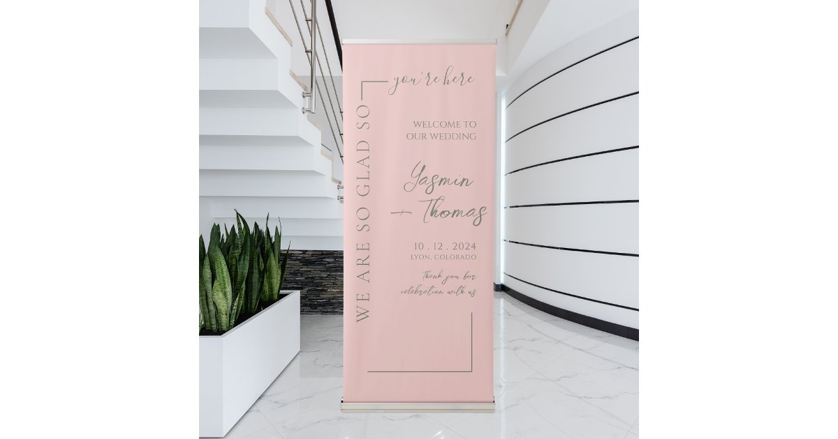 Beautiful Summer Romantic Wedding Personalized Retractable Banner | Zazzle