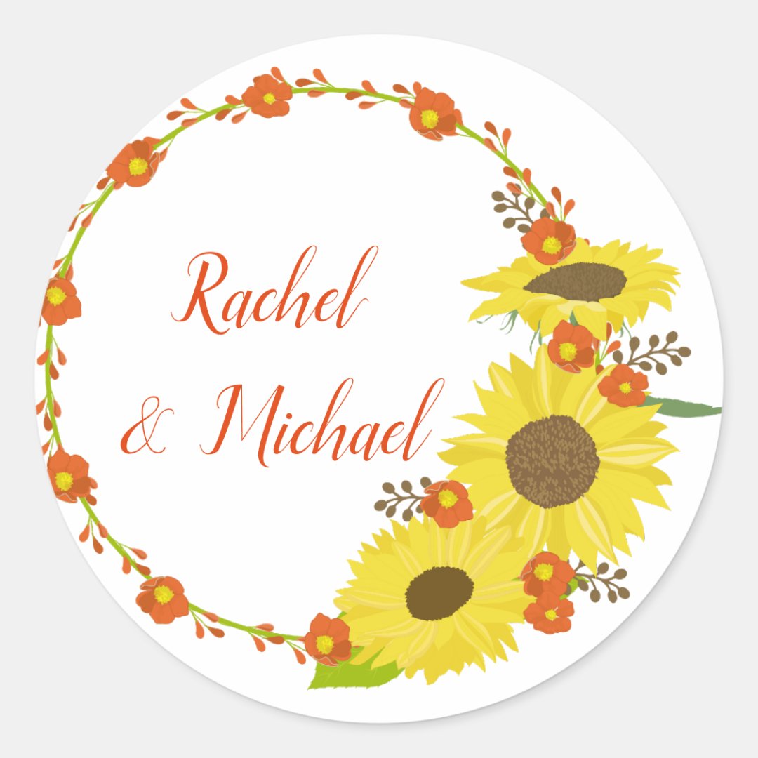 Beautiful Sunflower design Classic Round Sticker | Zazzle