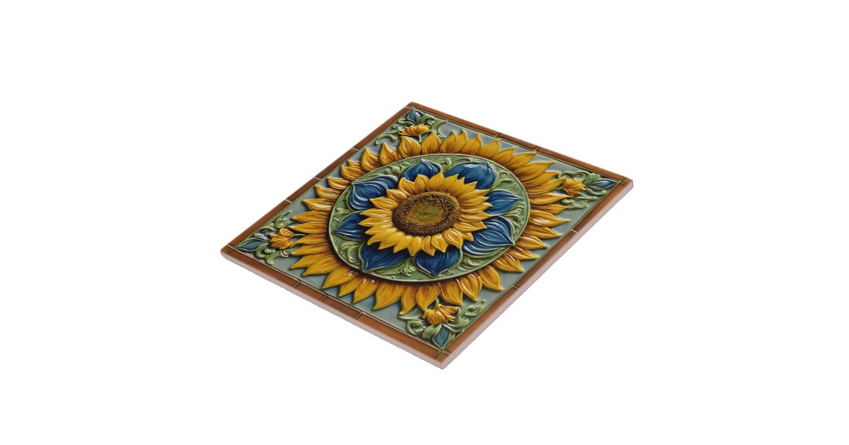 Beautiful Sunflowers Trendy Collection Ceramic Tile | Zazzle