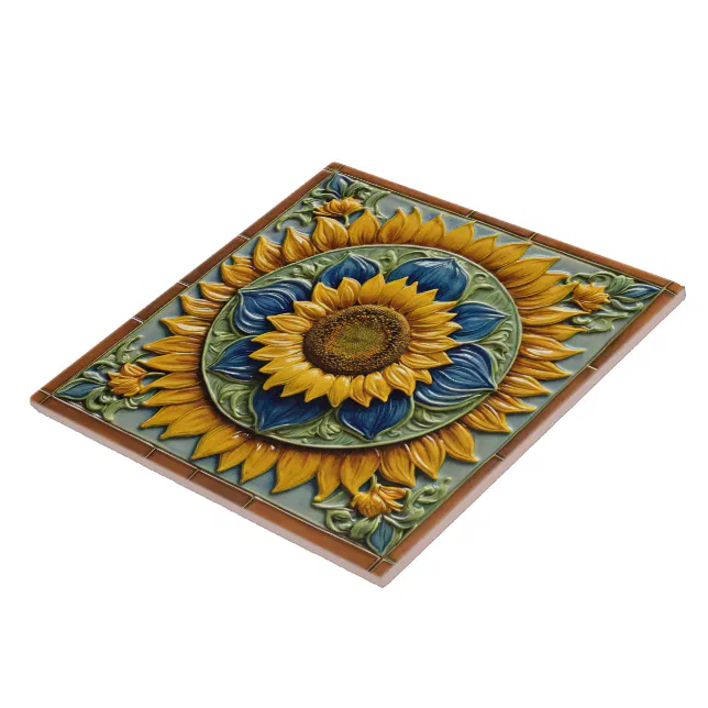 Beautiful Sunflowers Trendy Collection Ceramic Tile | Zazzle