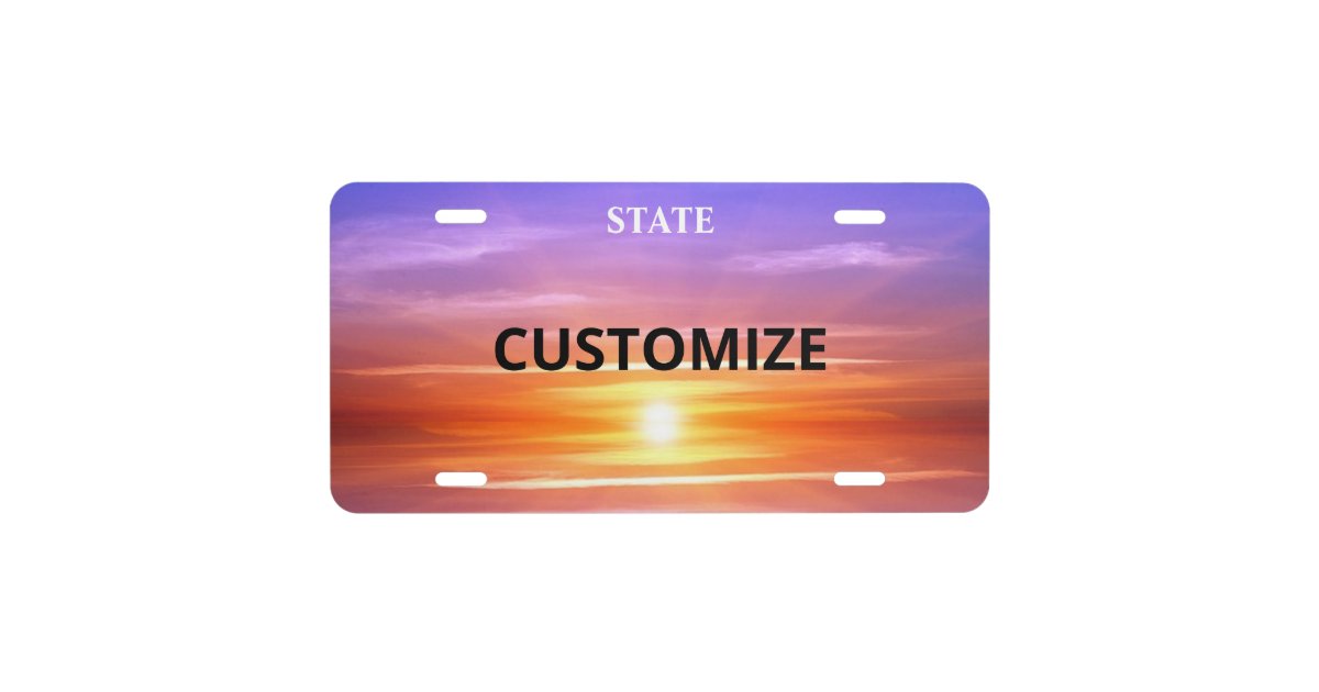 Beautiful Sunrise License Plate | Zazzle