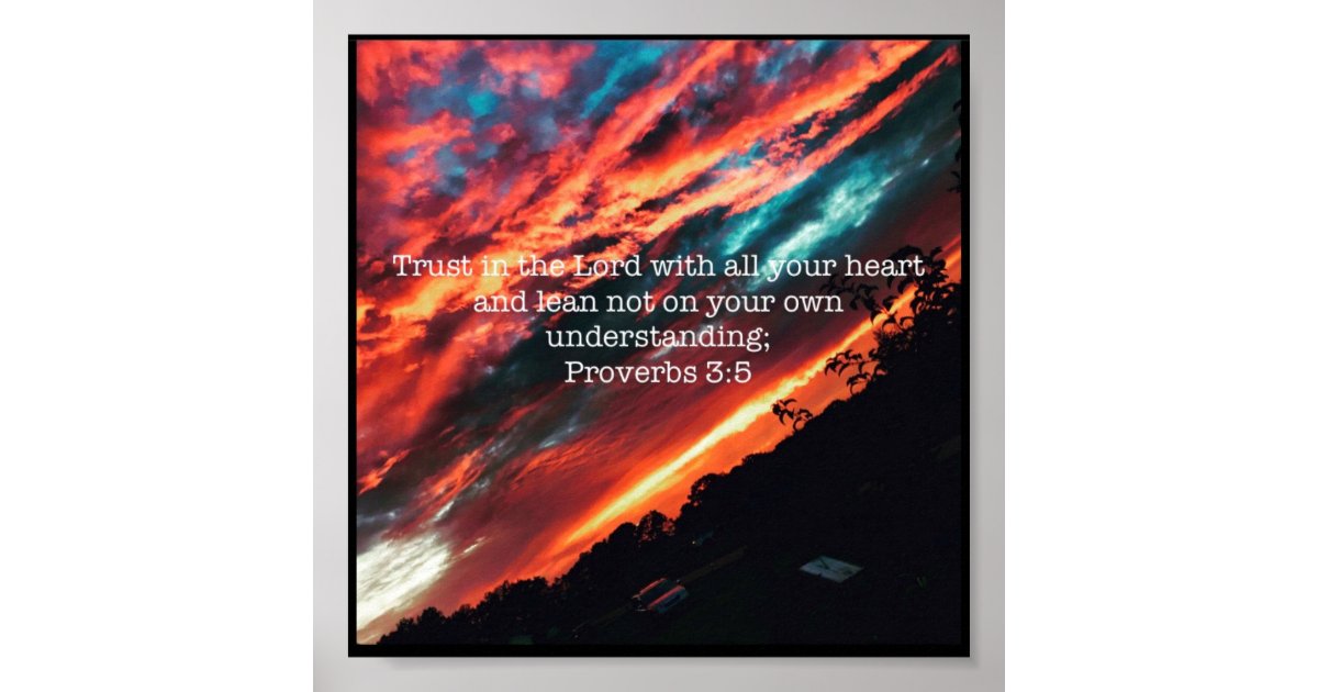 Beautiful sunset bible verse poster | Zazzle