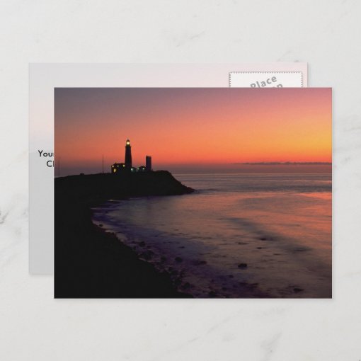 Beautiful Sunset: Montauk Point Light House, Long Postcard | Zazzle