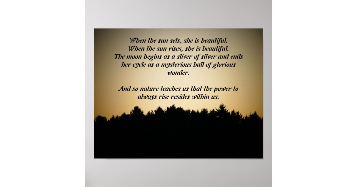 Beautiful Sunset Poetry Poster | Zazzle