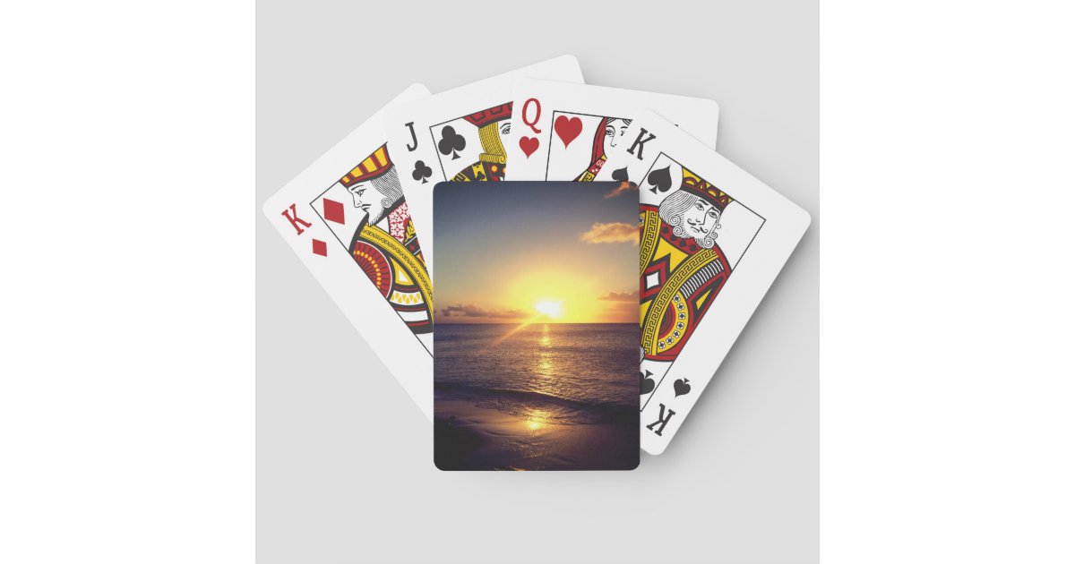 Beautiful Sunset Poker Cards | Zazzle