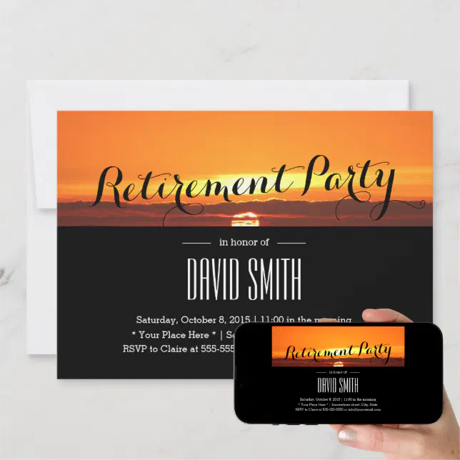 Beautiful Sunset Retirement Party Invitation | Zazzle