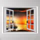 Beautiful Sunset View Fake Window Poster | Zazzle