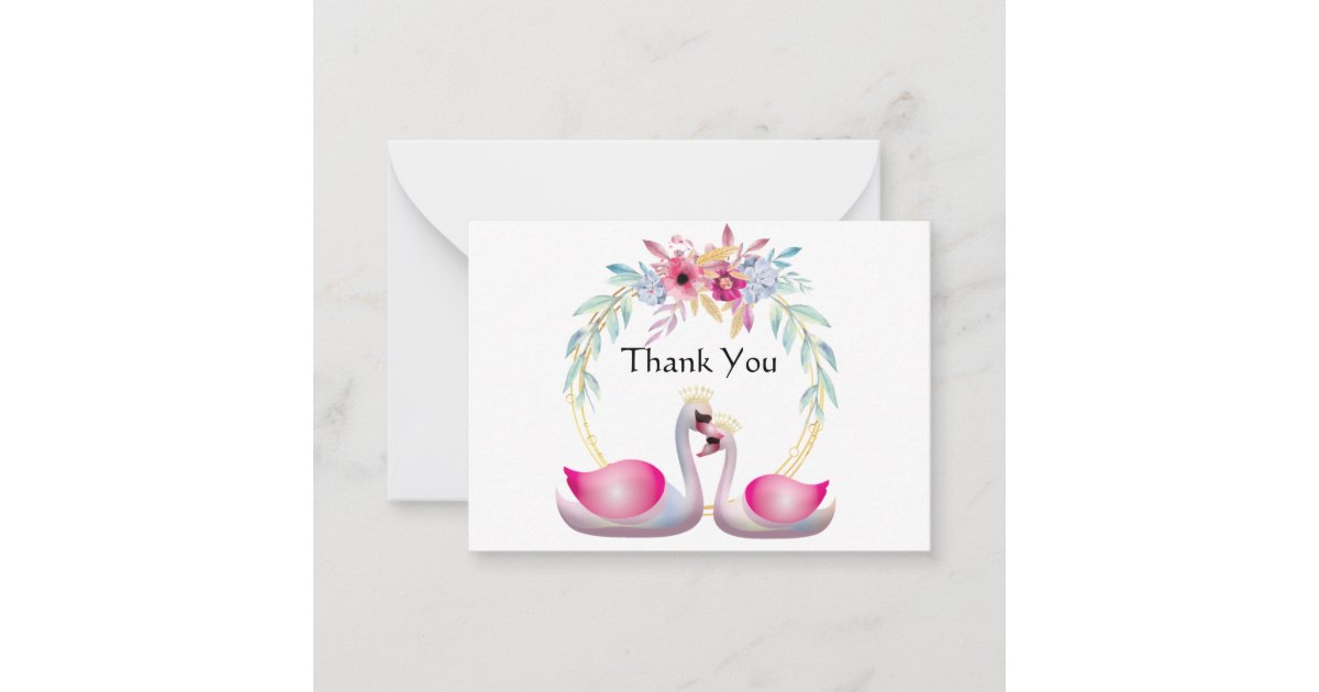 Beautiful Swan Thank You Card | Zazzle