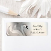 Beautiful Swan White & Silver Elegant Invitation Label | Zazzle