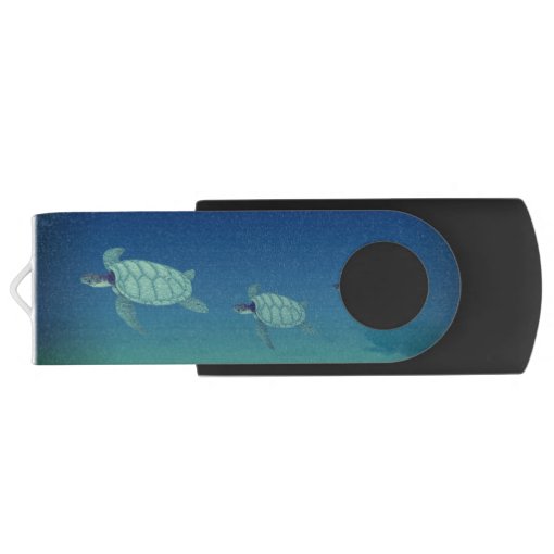 Beautiful swimming sea turtles flash drive | Zazzle