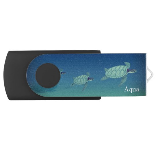 Beautiful swimming sea turtles flash drive | Zazzle.com