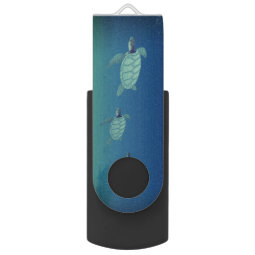 Beautiful swimming sea turtles flash drive | Zazzle
