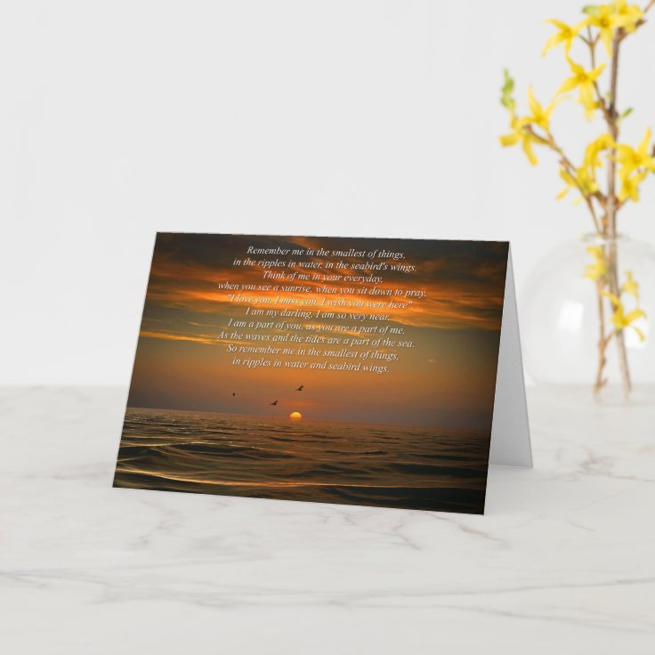 Beautiful Sympathy Remembrance Ocean and Sea Card | Zazzle