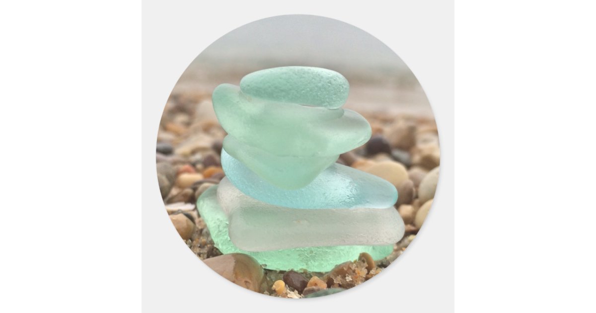 Beautiful Teal Sea-glass Beach Stickers | Zazzle