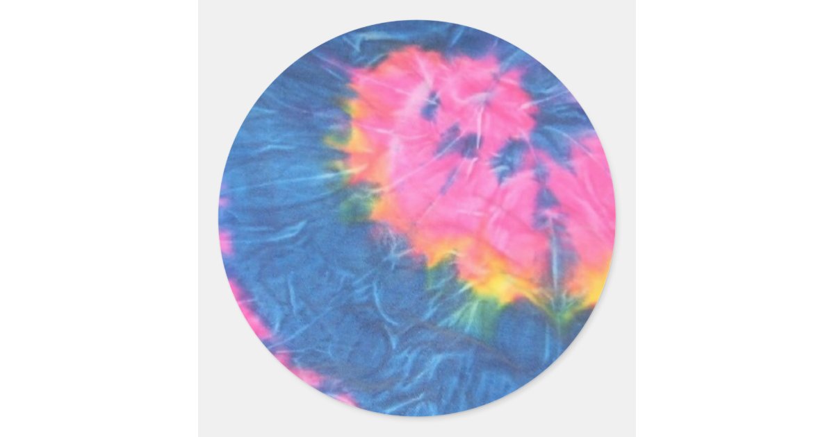Beautiful Tie Dye Stickers-Retro Classic Round Sticker | Zazzle